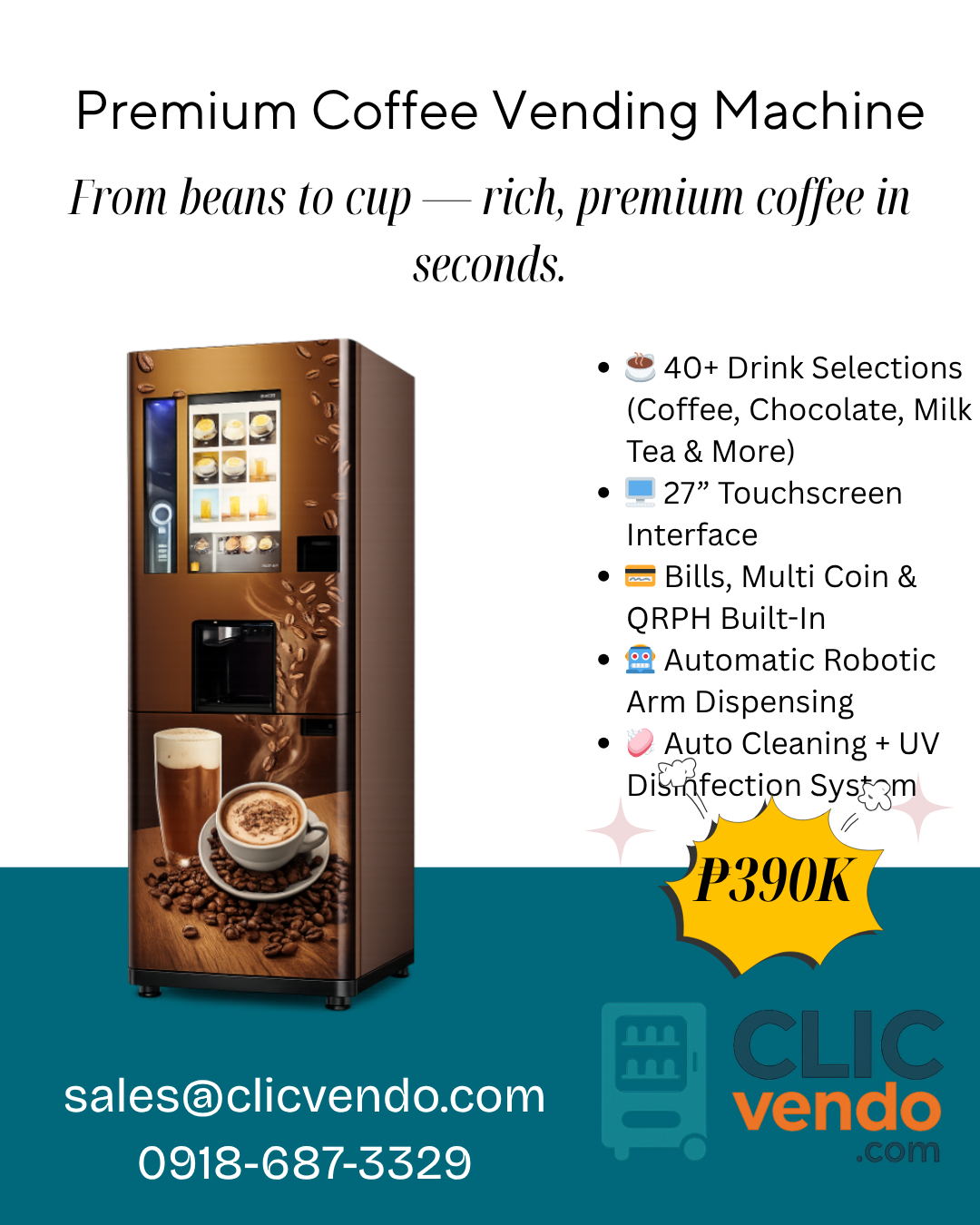 Vending Machines for Sale Philippines | CLIC Vendo Models and Prices